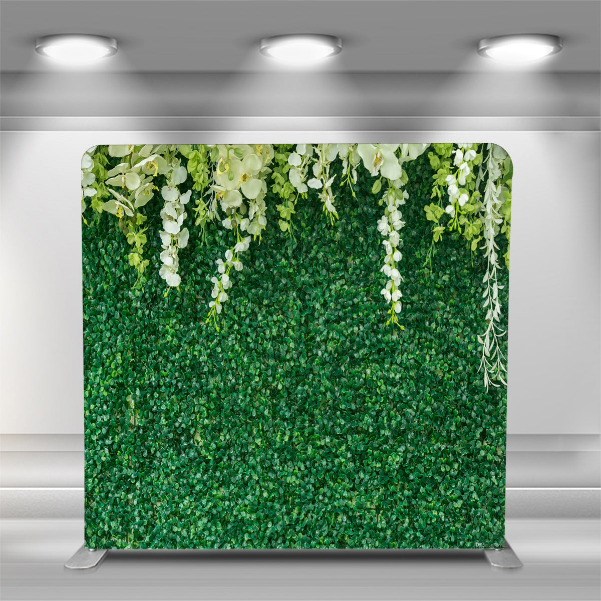 Pillow Cover - Boxwood with Flowers Photo Booth Backdrop